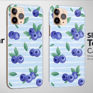 Fruit Blueberry Phone Case Summer Wild Berry Seamless Cover for iPhone ...