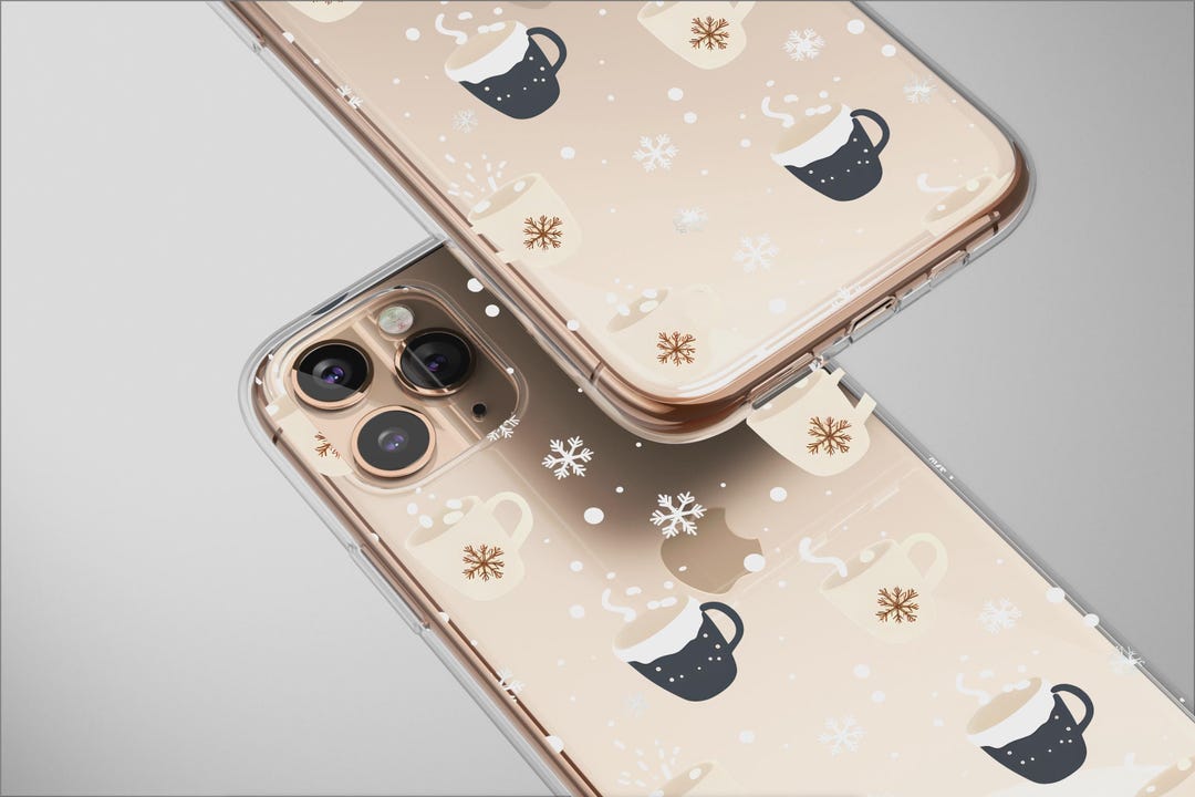 Clear Cozy Winter Mug and Snowflake Pattern Phone Case Cover for iPhone ...