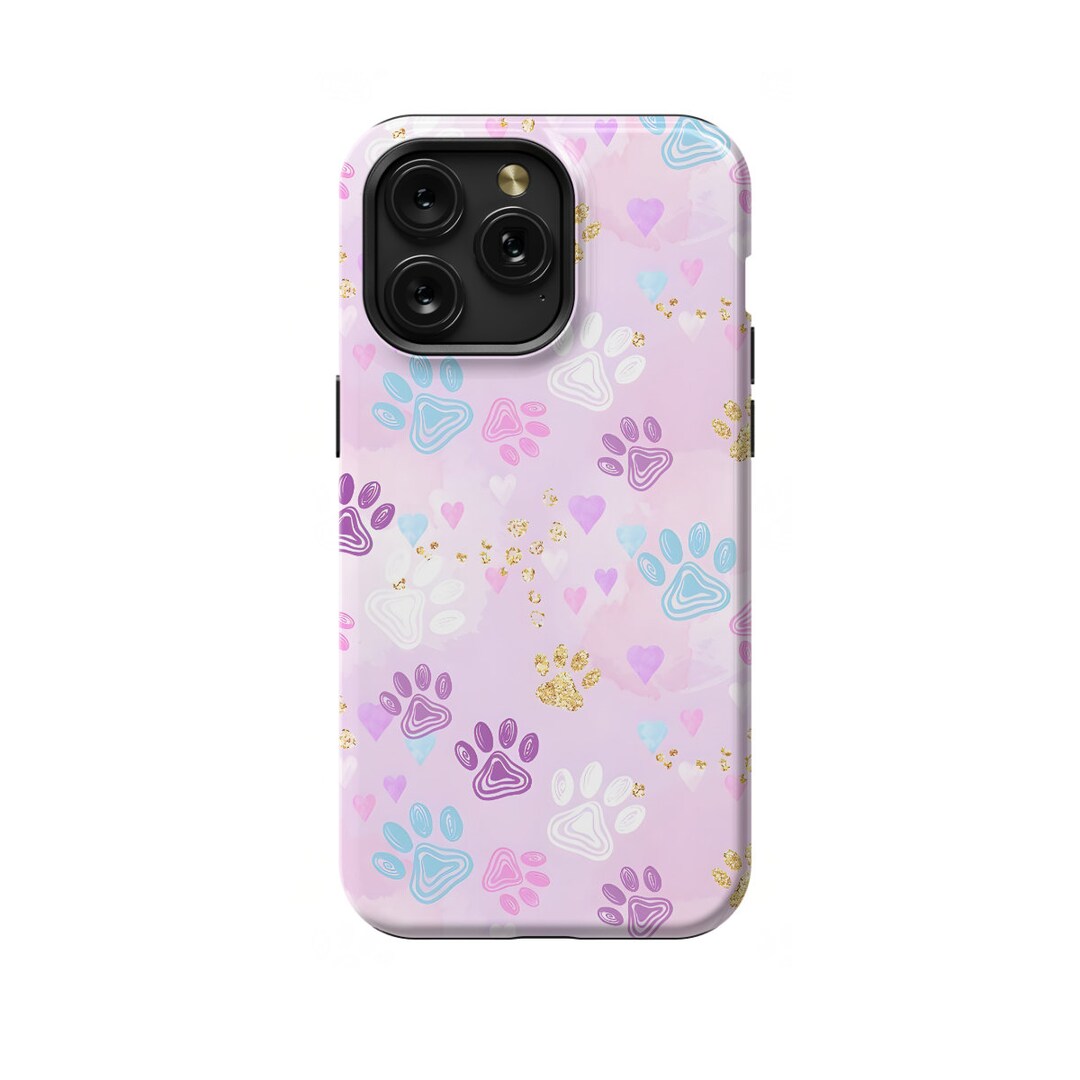 Pink Dog Paw Phone Case 234 for iPhone 16 Pro Max 15 14 Plus 13 12 Mini ...
