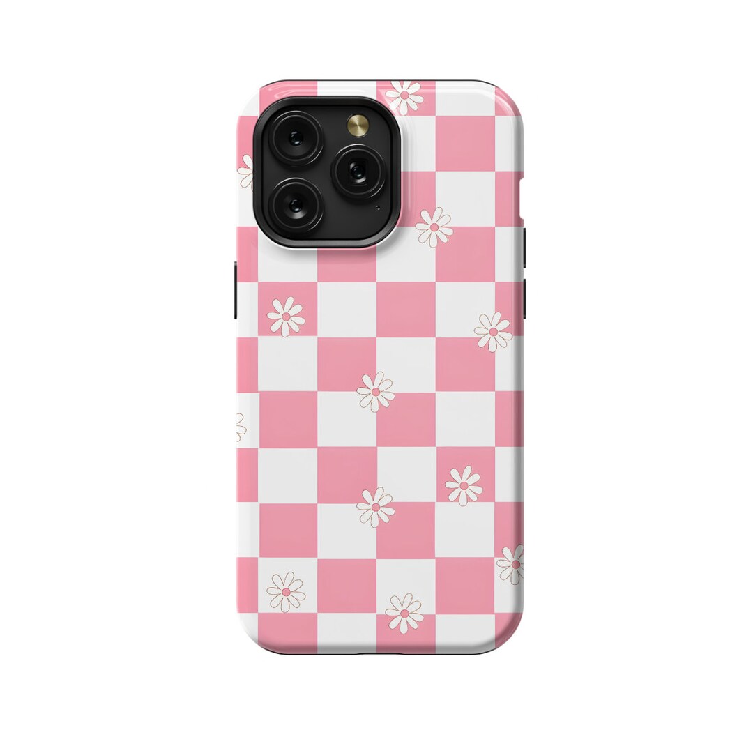 Daisy Aesthetic Grid Checkered Phone Case 566 for iPhone 16 Pro Max 15 ...