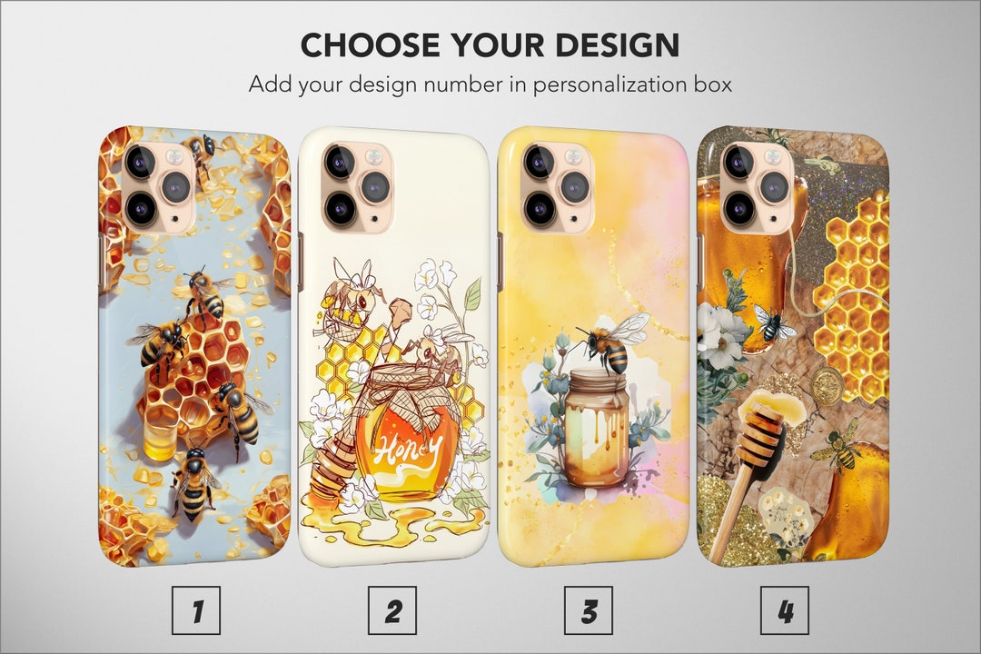 Bee Phone Case Cute Yellow Honey Shell Aesthetic Cover for iPhone 16 ...