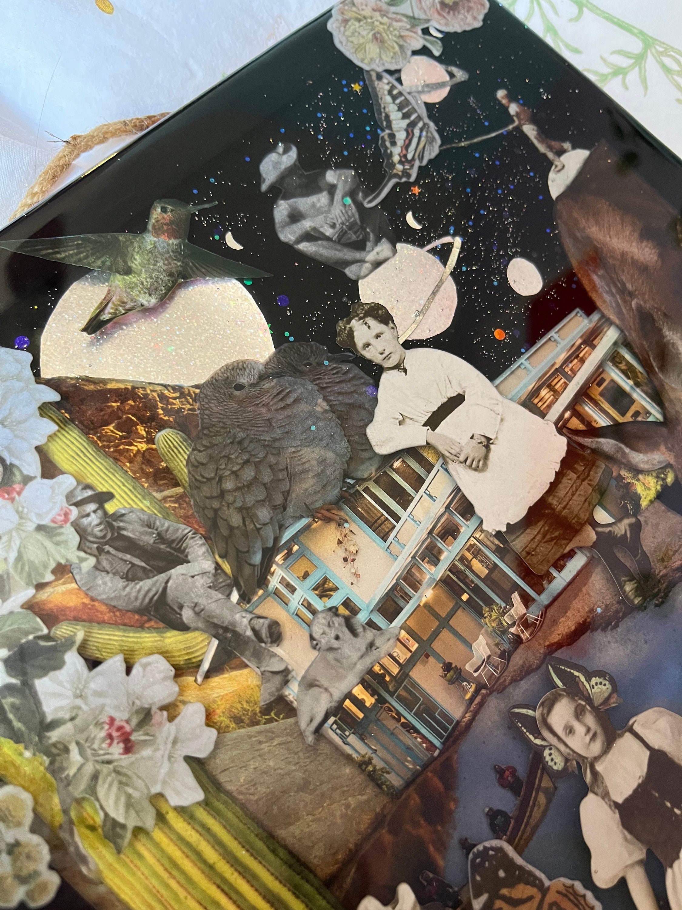 Eclectic Layered Resin Collage Art - Etsy