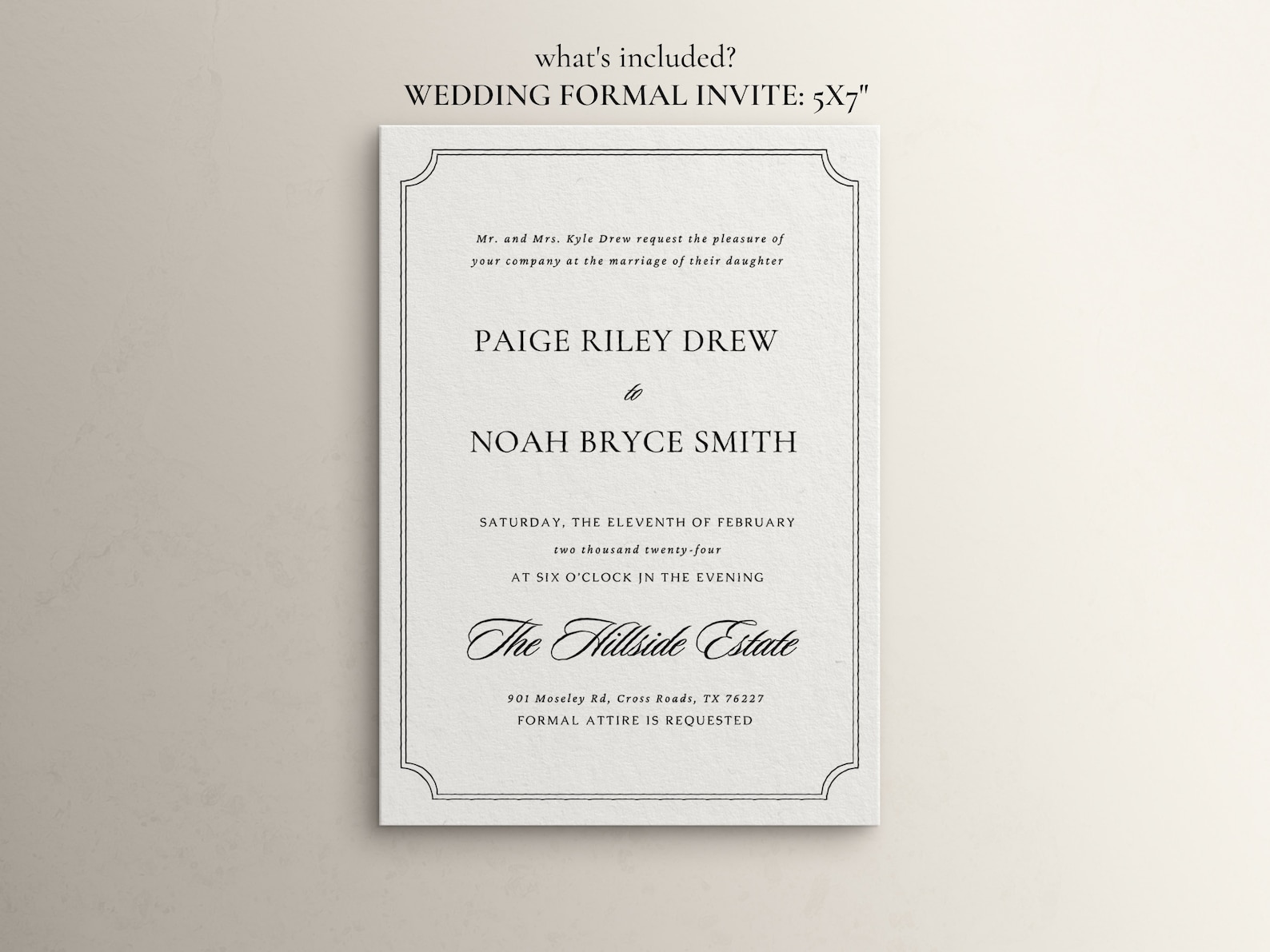 Elegant Wedding Invitation Template Romantic Timeless - Etsy