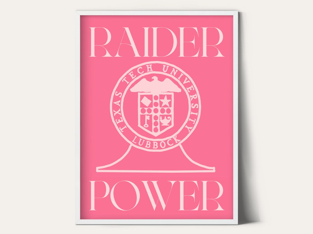Raider Power Texas Tech Poster College Girl Digital Download - Etsy