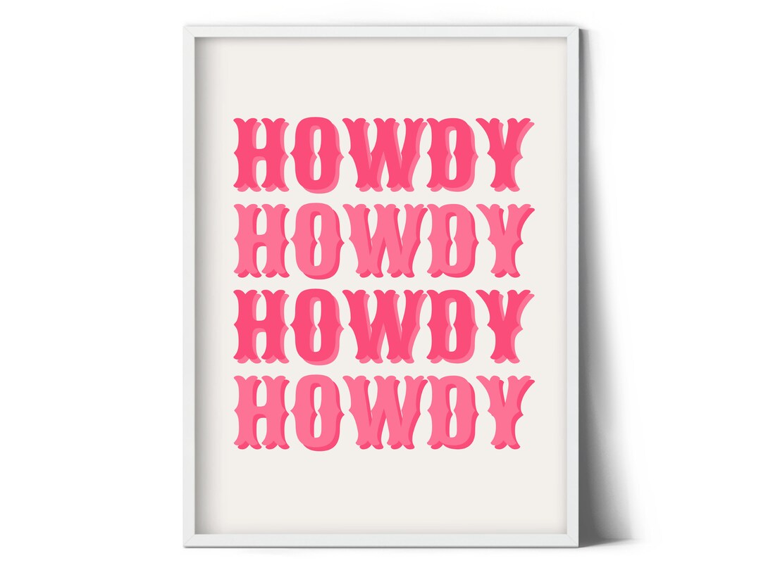 Pink Cowgirl Printable Art, Howdy- Digital File - Etsy