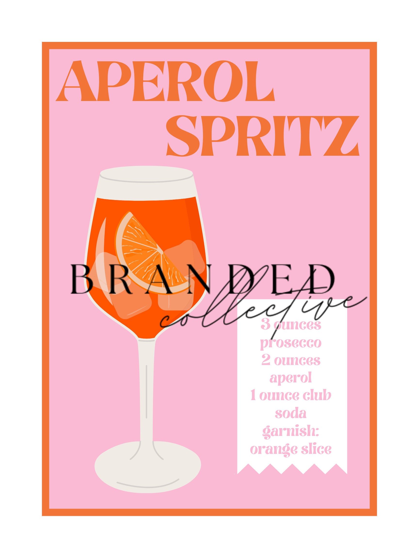 Aperol Spritz Cocktail Drink, Bar Posters-digital File - Etsy
