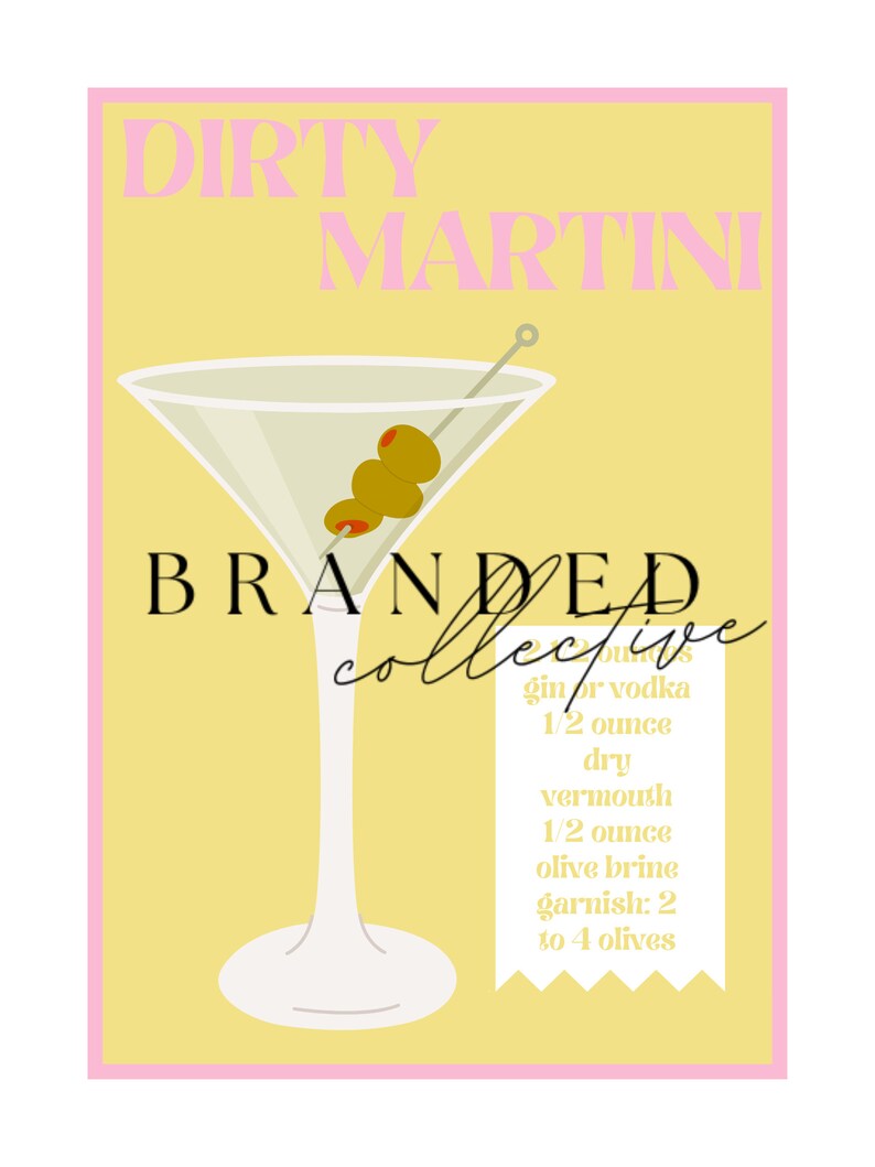 SET OF 6 Cocktail Drink Bar Posters-digital File - Etsy