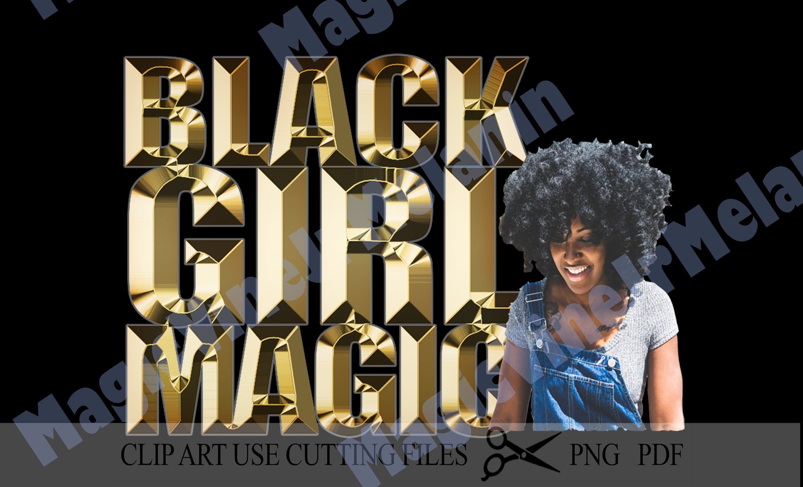 BLACK GIRL MAGIC Logo outside Black Woman Pdf Png Afro - Etsy