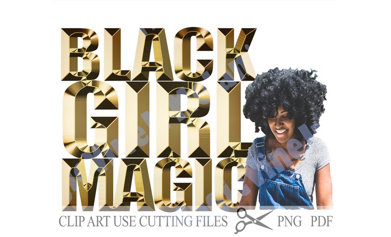 BLACK GIRL MAGIC Logo outside Black Woman Pdf Png Afro - Etsy