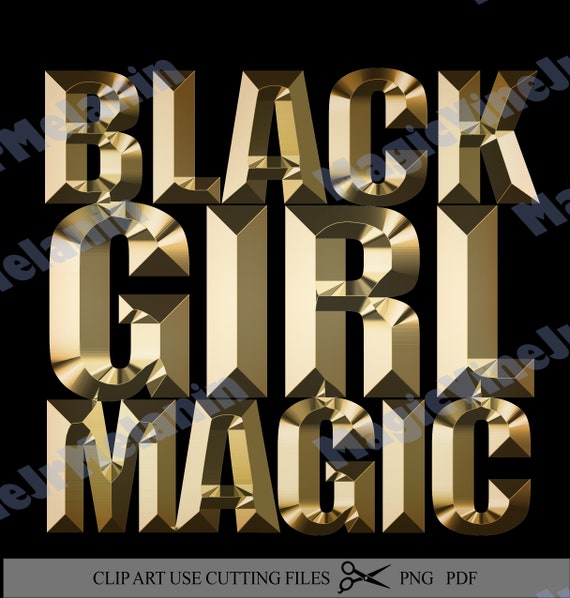 BLACK GIRL MAGIC gold Logo Black Woman Pdf Png Afro Girl - Etsy