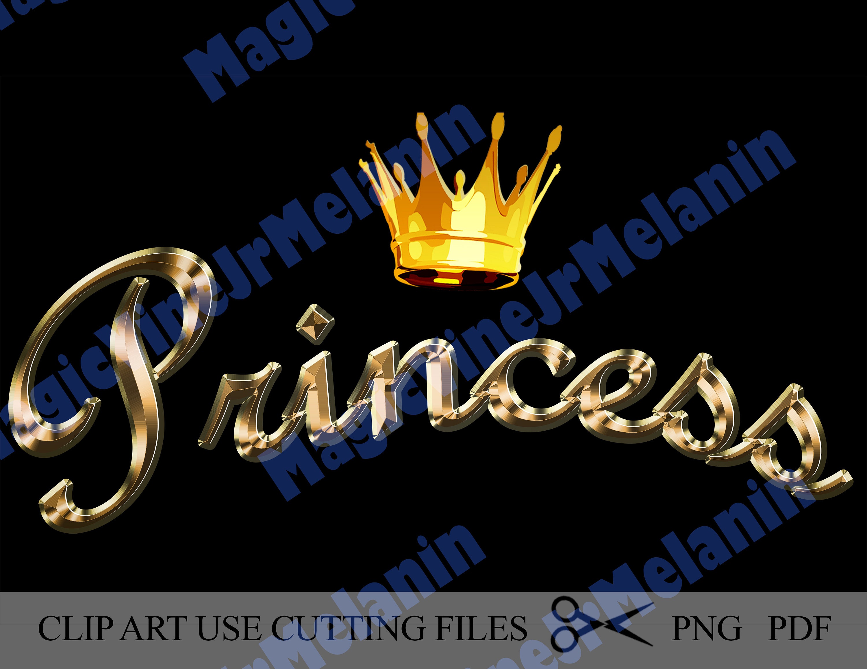 Princess With Gold Crown Clip Art, PNG, PDF, Afro Girl Png, Black Women ...
