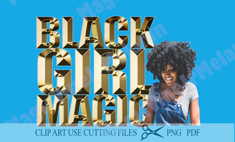 BLACK GIRL MAGIC Logo outside Black Woman Pdf Png Afro - Etsy