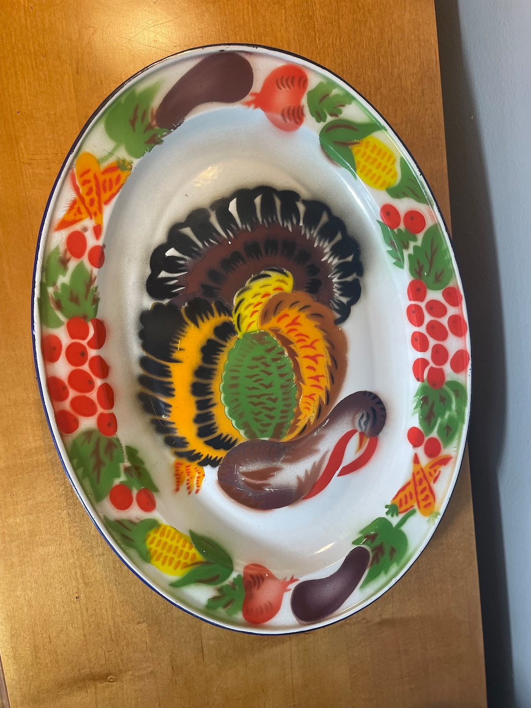 Vintage 1950s/1960s Large Metal Turkey Platter - Etsy