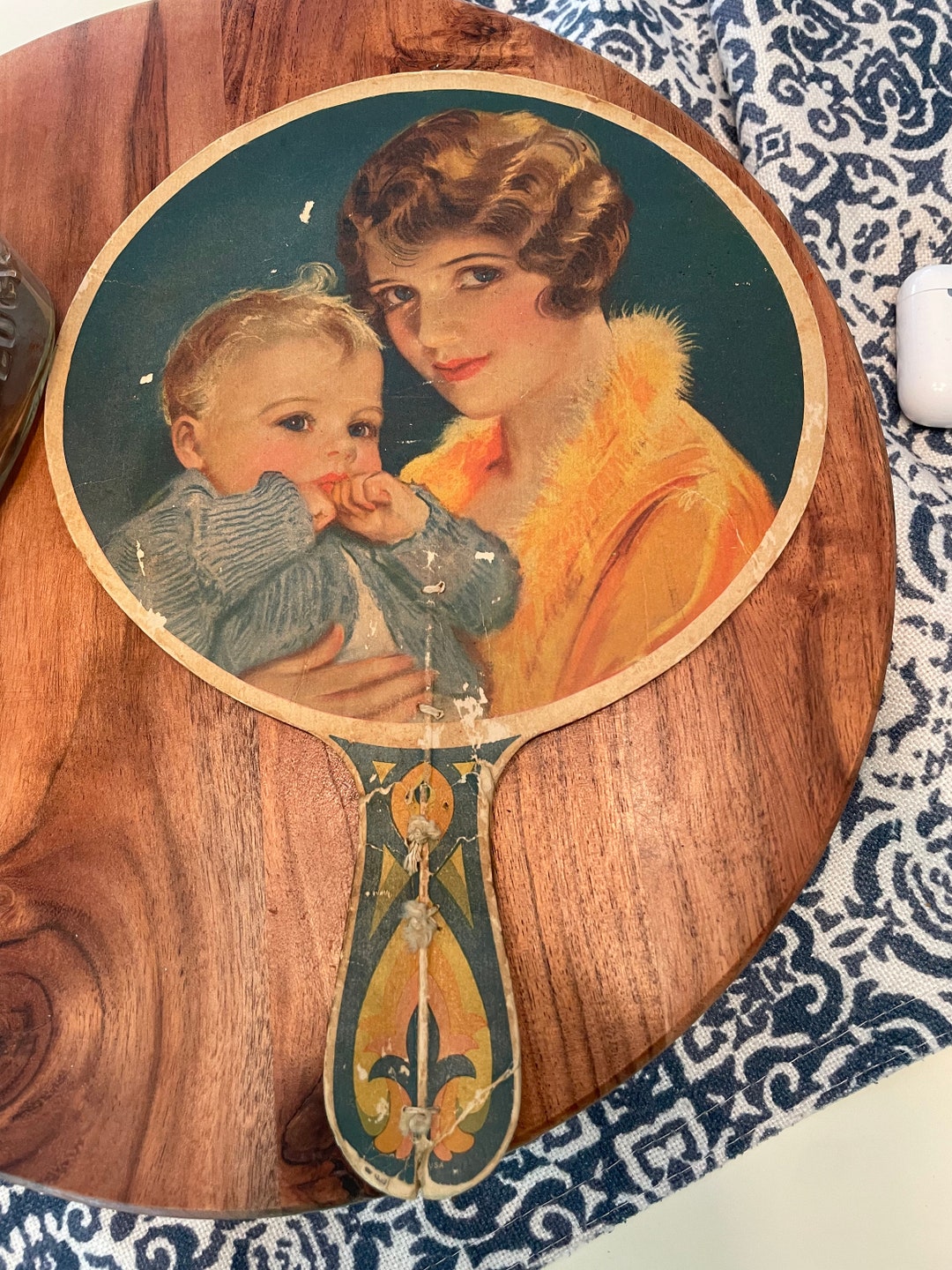 Vintage Paper Fan - Etsy