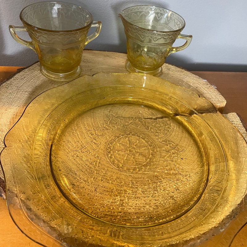 Yellow Glass Plate - Etsy