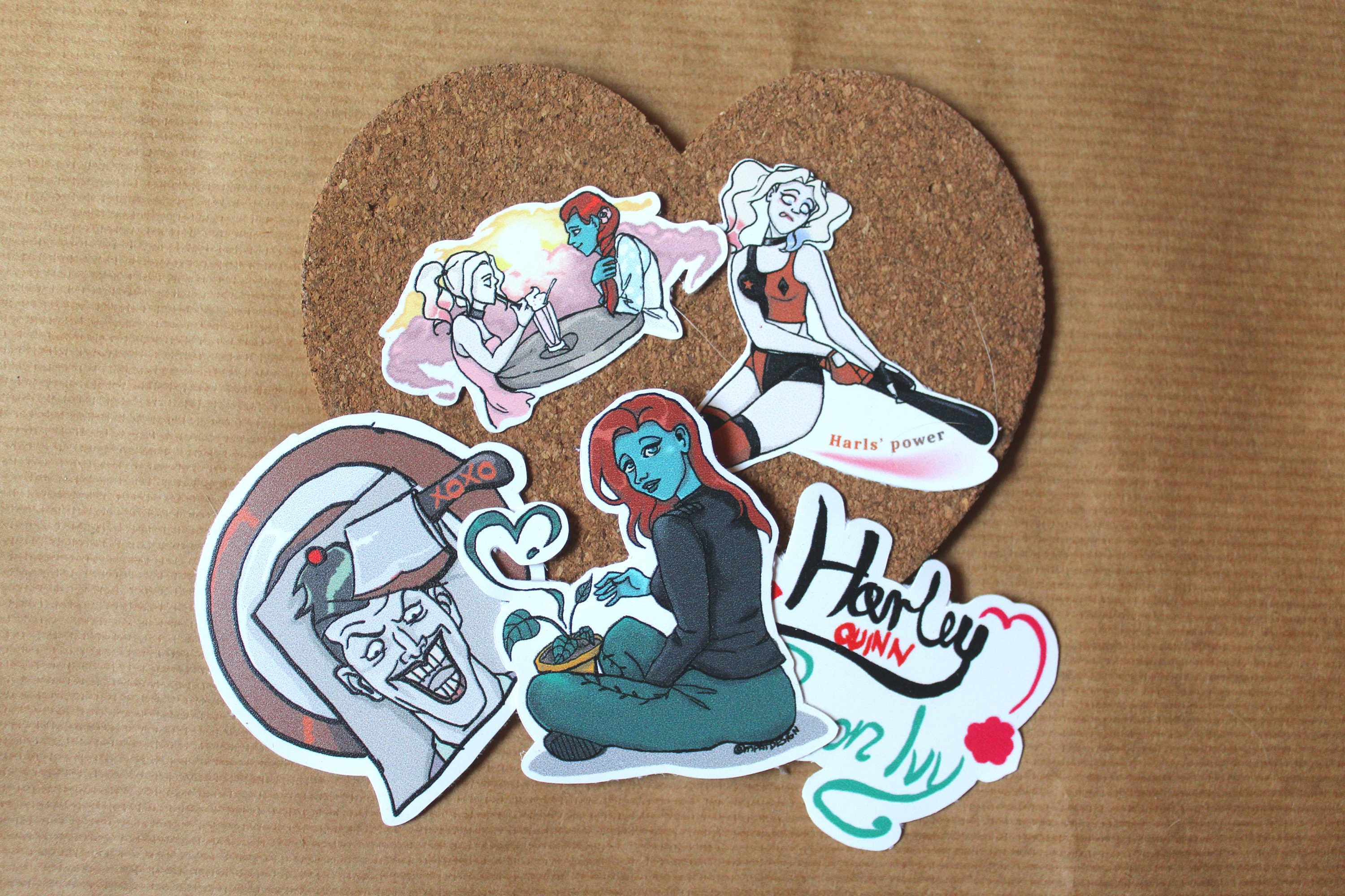 Mini Harley Quinn / Poison Ivy Stickers - Etsy