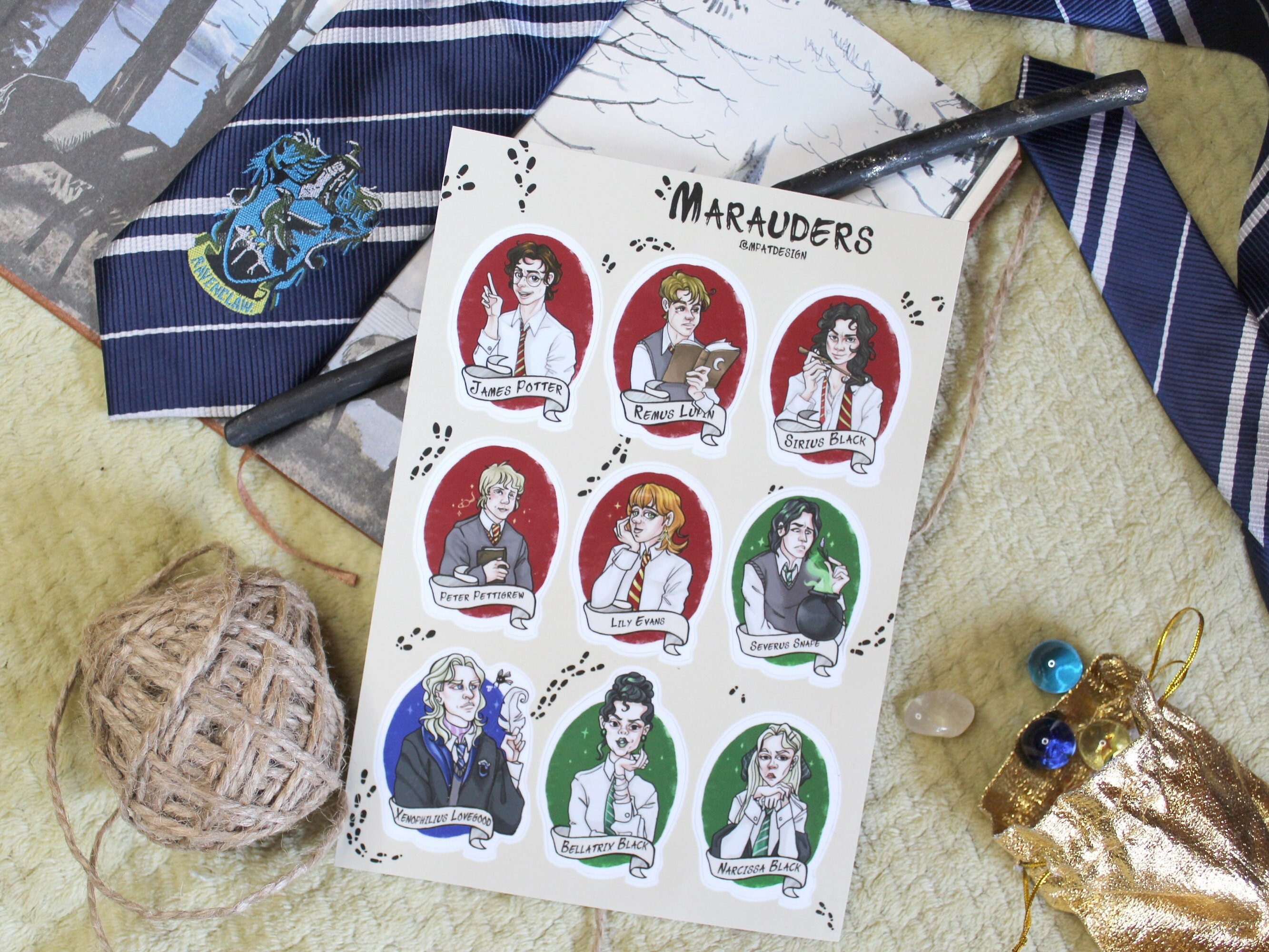 Harry Potter Marauders Stickers Sheet - Etsy
