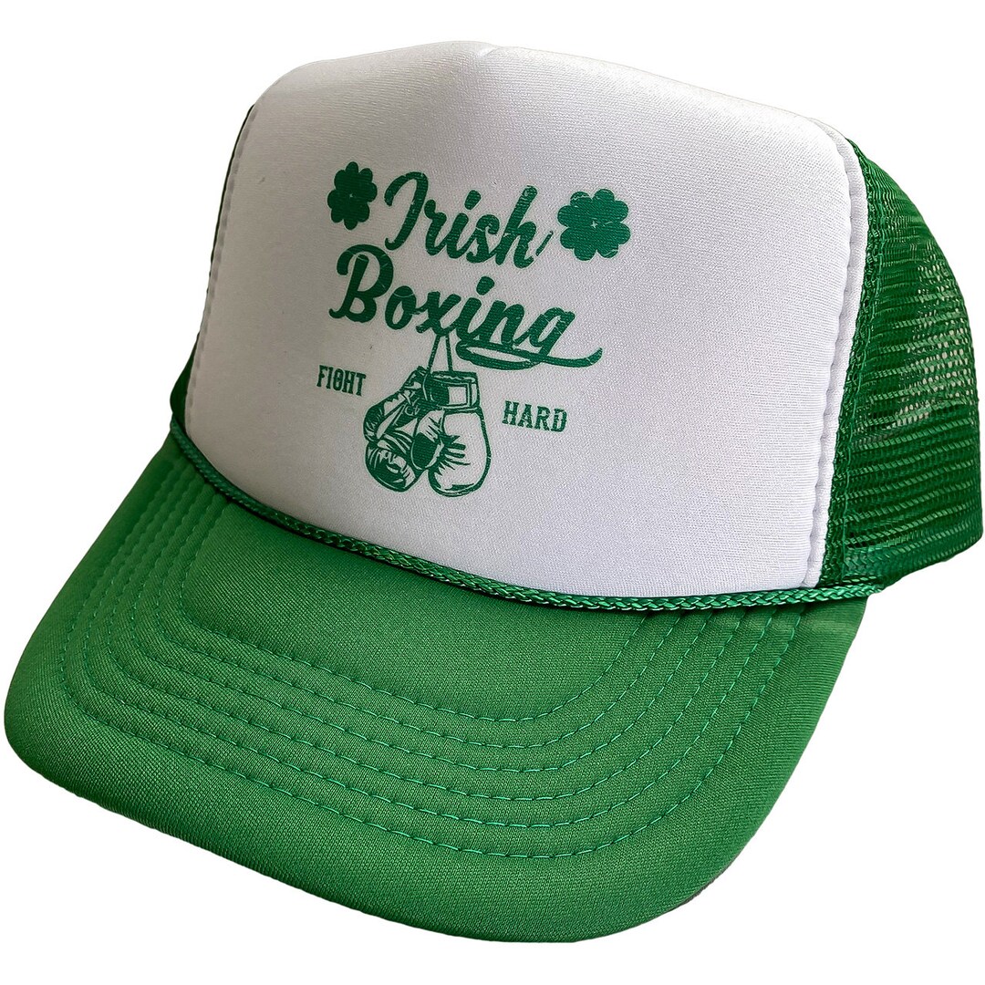 Irish Boxing St. Patricks Day Trucker Hat Mesh Hat Vintage Snapback Hat ...