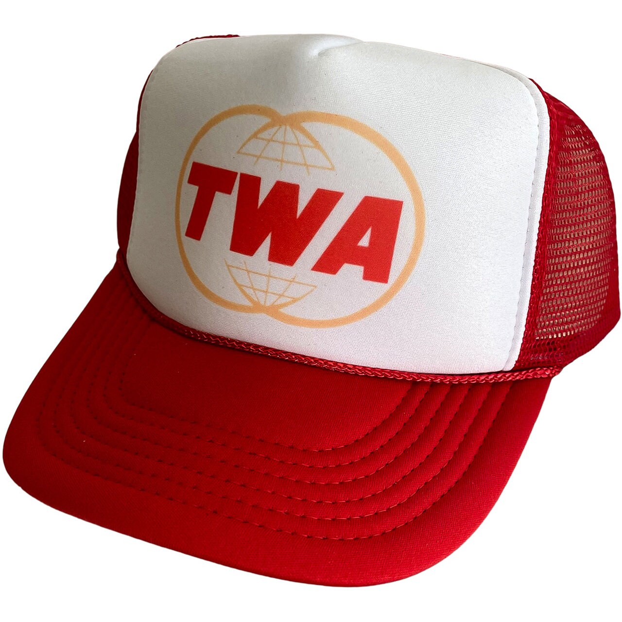 Trans World Airlines Trucker Hat Mesh Hat Vintage Snapback Hat Red - Etsy