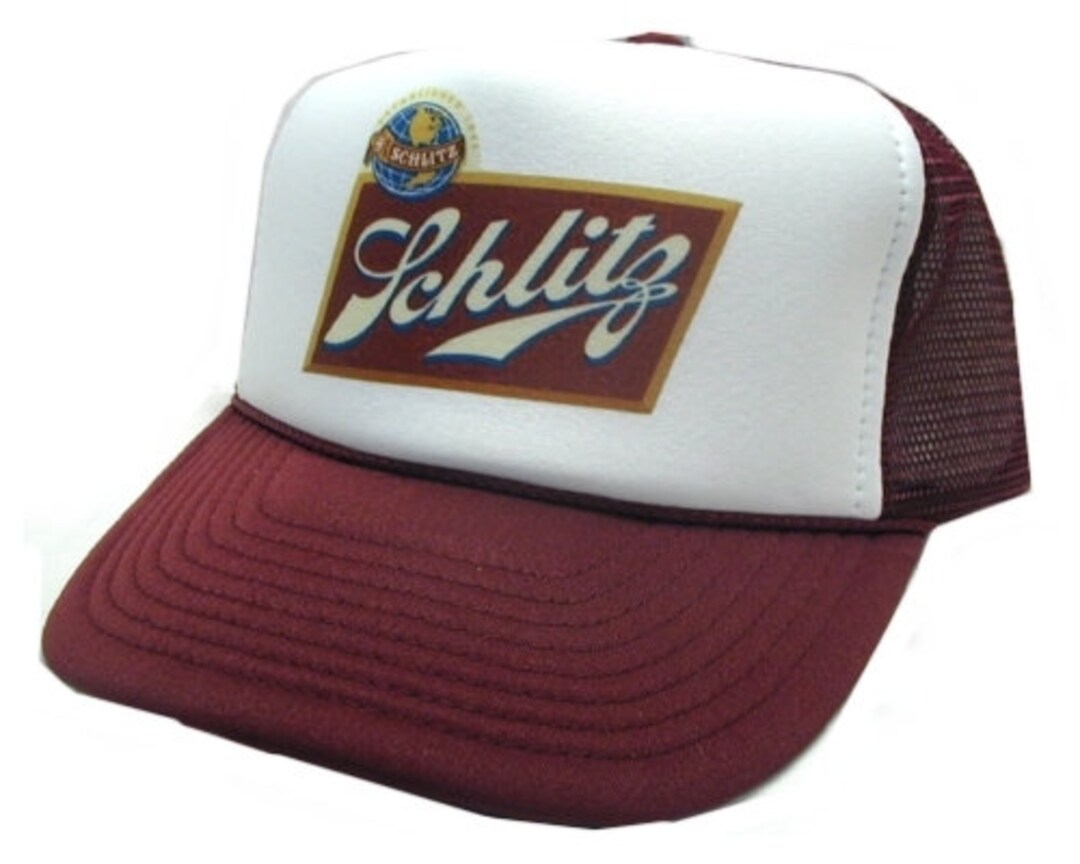 Schlitz Beer Trucker Hat Mesh Hat Vintage Snapback Hat Maroon - Etsy
