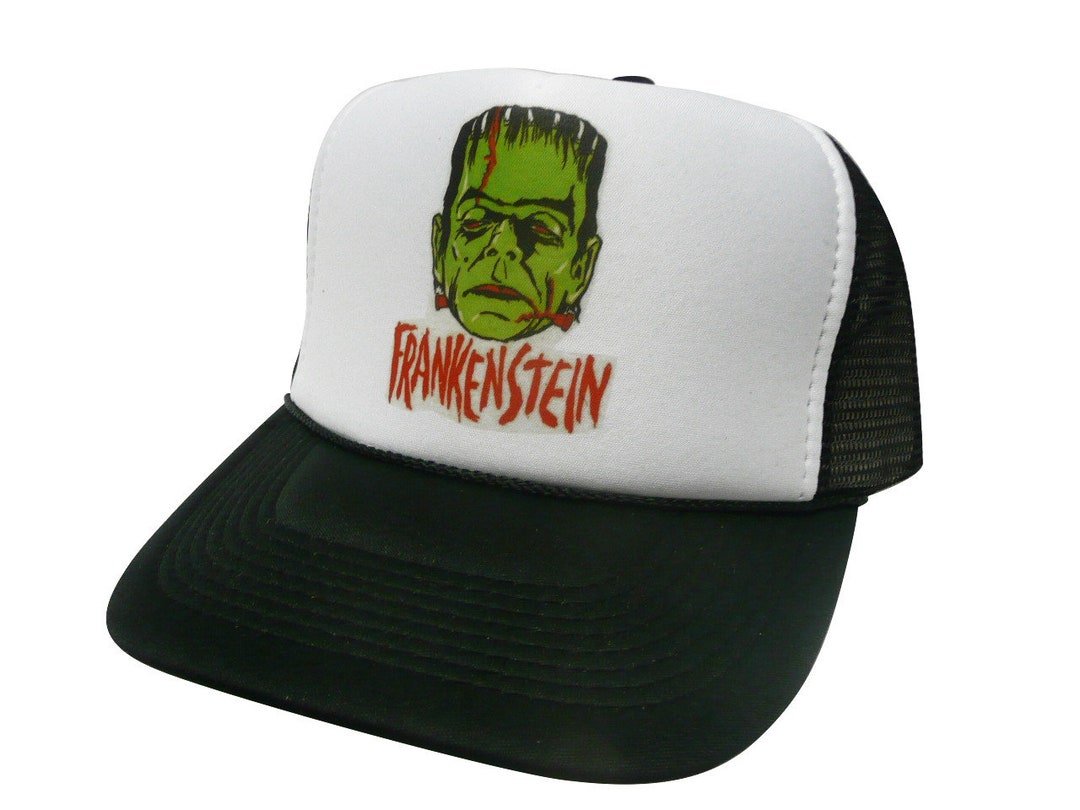 Frankenstein Trucker Hat Mesh Hat Vintage Snapback Halloween Hat Black ...