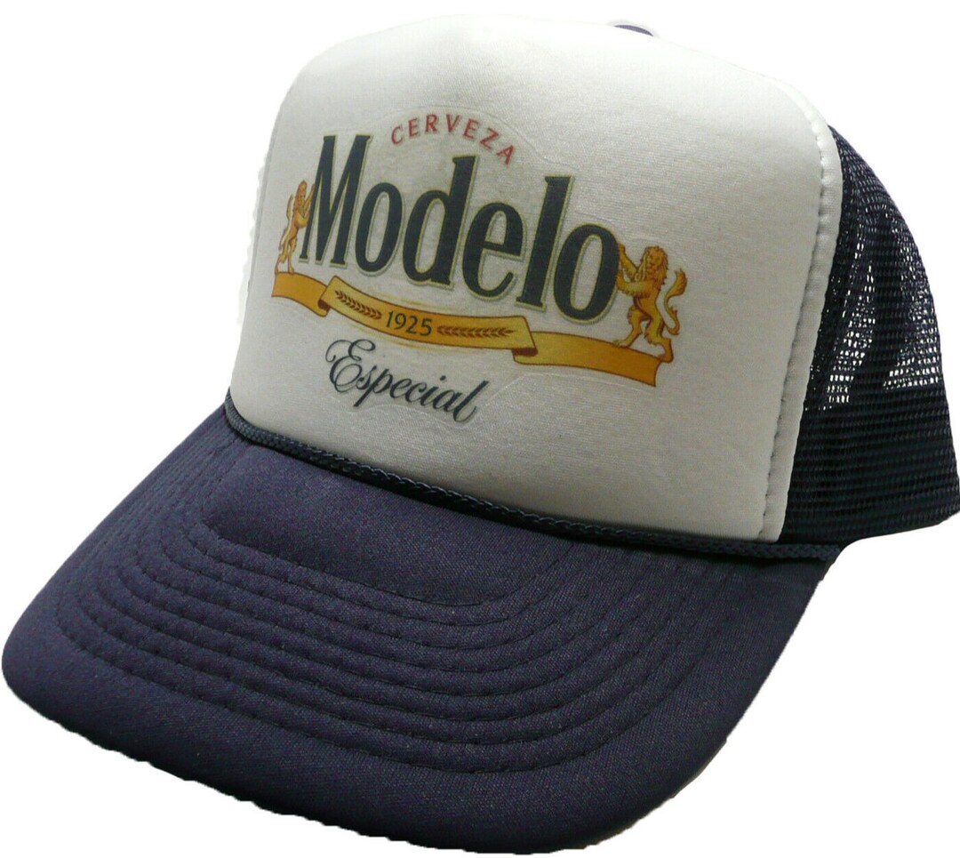 Modelo Beer Trucker Hat Mesh Hat Vintage Snapback Hat Navy Blue - Etsy
