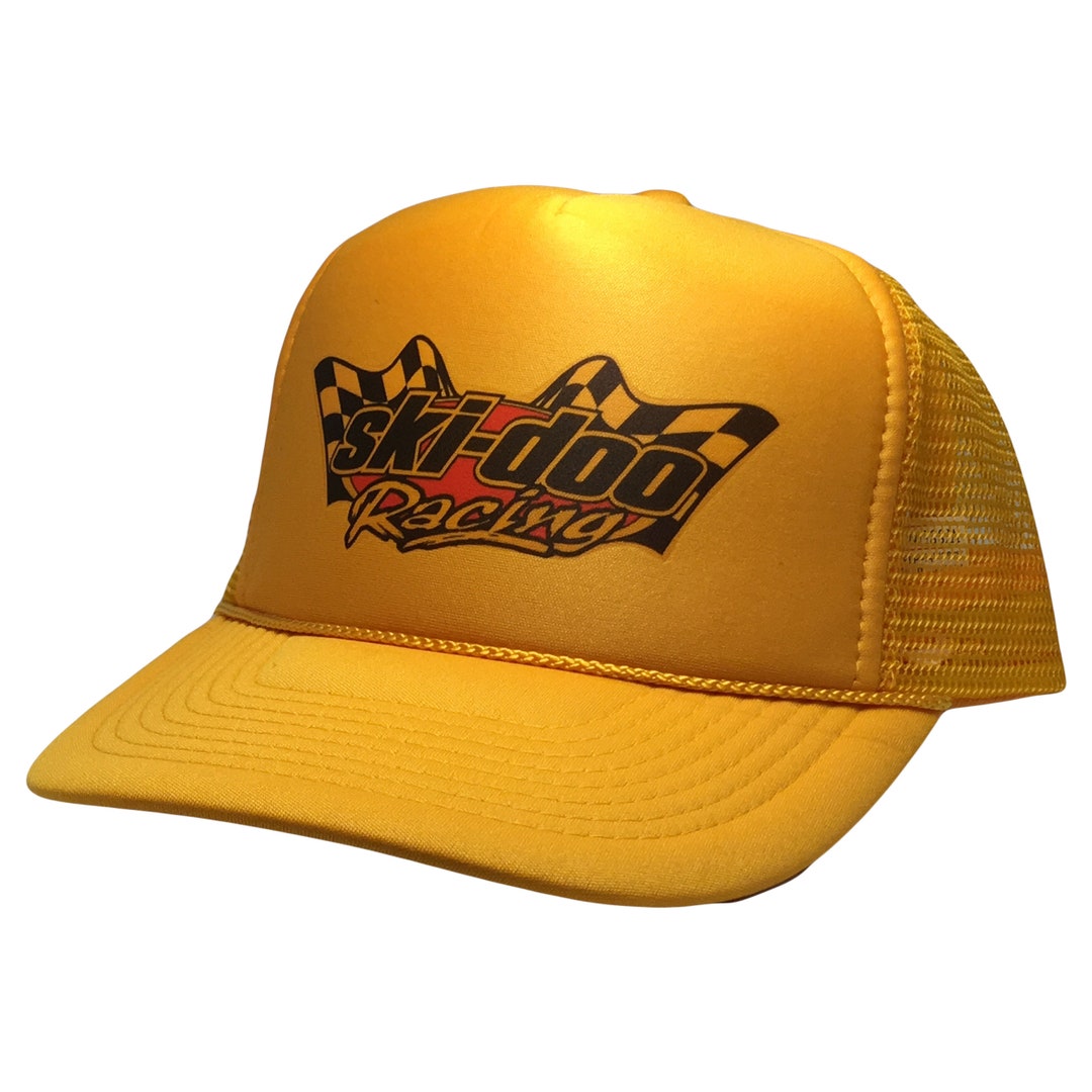 Ski-doo Racing Trucker Hat Mesh Hat Vintage Snapback Hat Yellow - Etsy