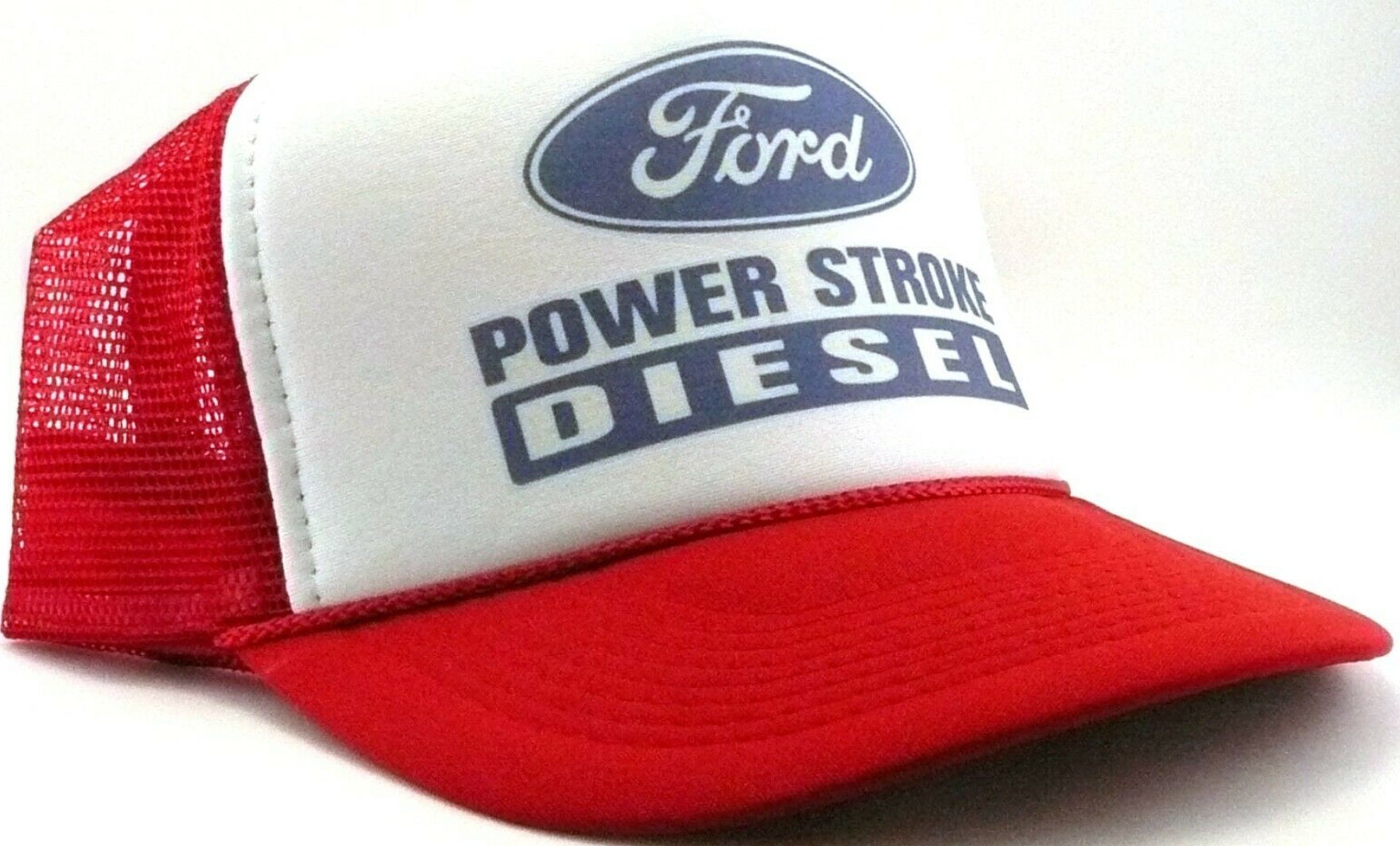 Ford Power Stroke Diesel Trucker Hat Mesh Hat Vintage Snapback Hat Red ...