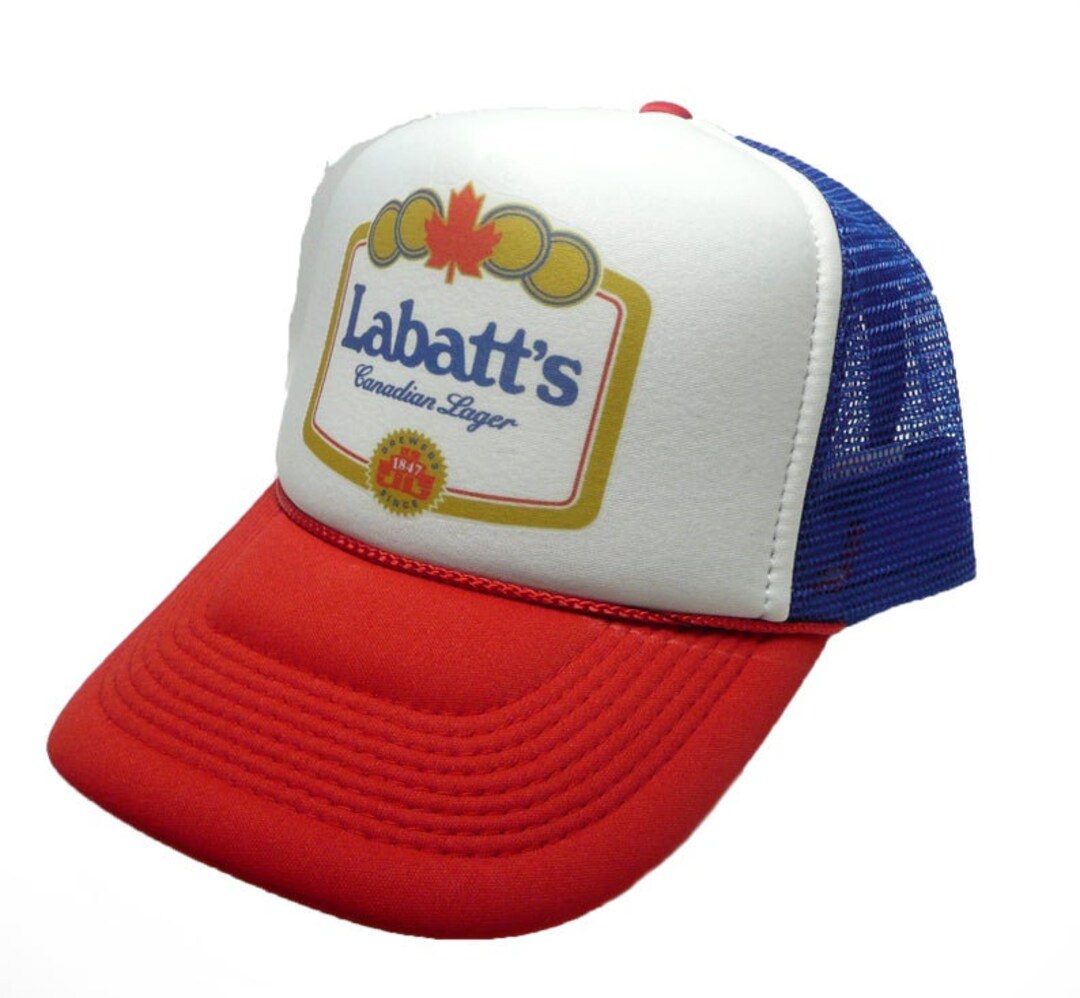 Labatt's Beer Trucker Hat Mesh Hat Vintage Snapback Hat Red/blue - Etsy
