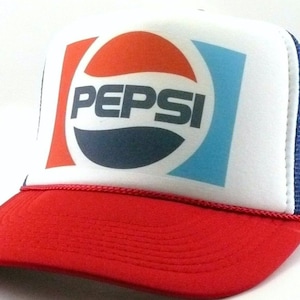 Pepsi Trucker Hat Mesh Hat Vintage Snapback Hat Red/blue - Etsy