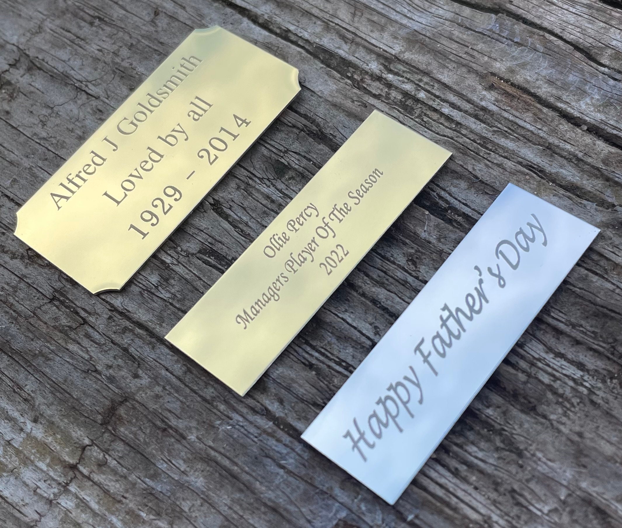 Engraved Plaque Gold or Silver, Engraved Plate, Self Adhesive, Name ...