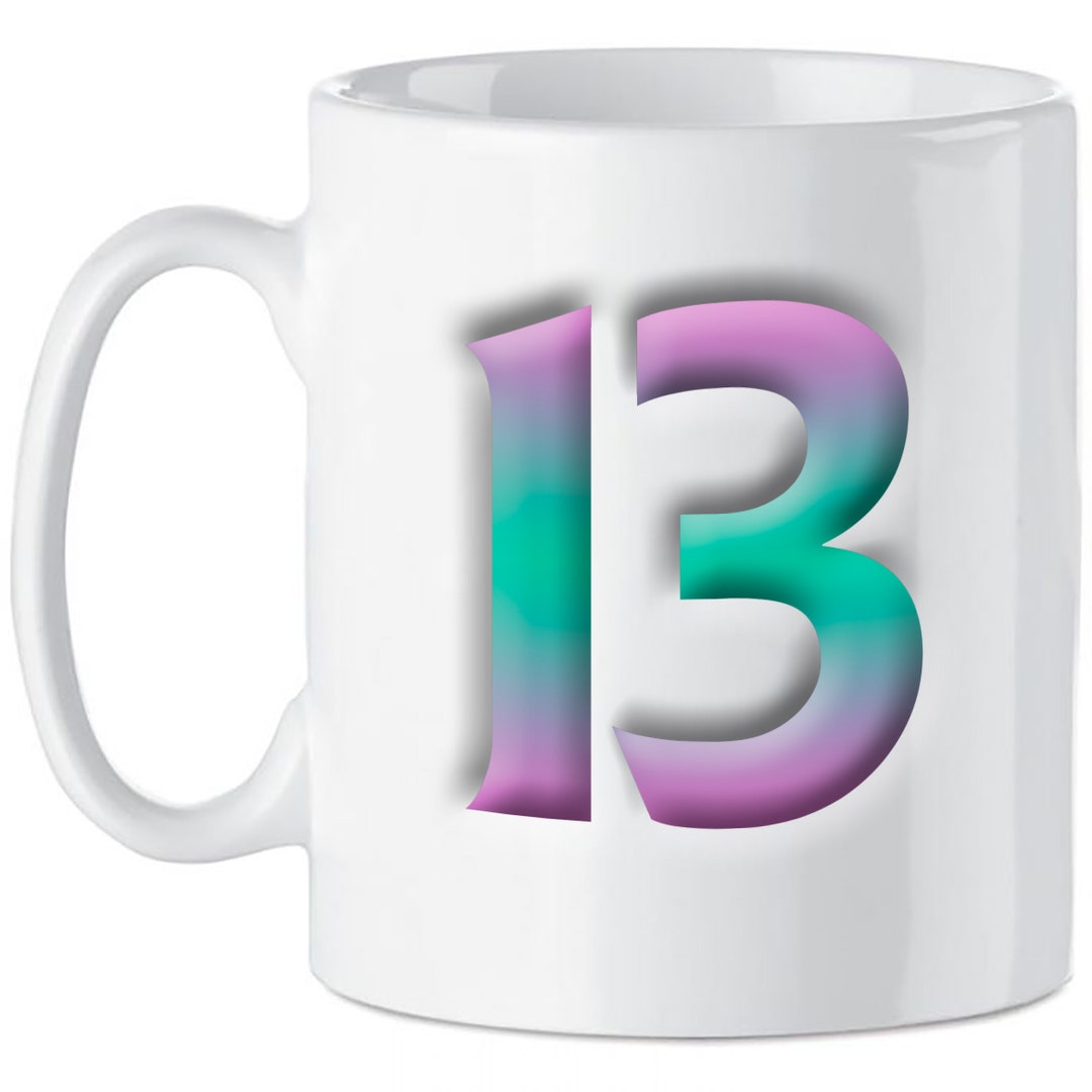 Number 13 Mug, Lucky 13, Lucky Number 13, Nvelty Mugs, Pop Culture ...