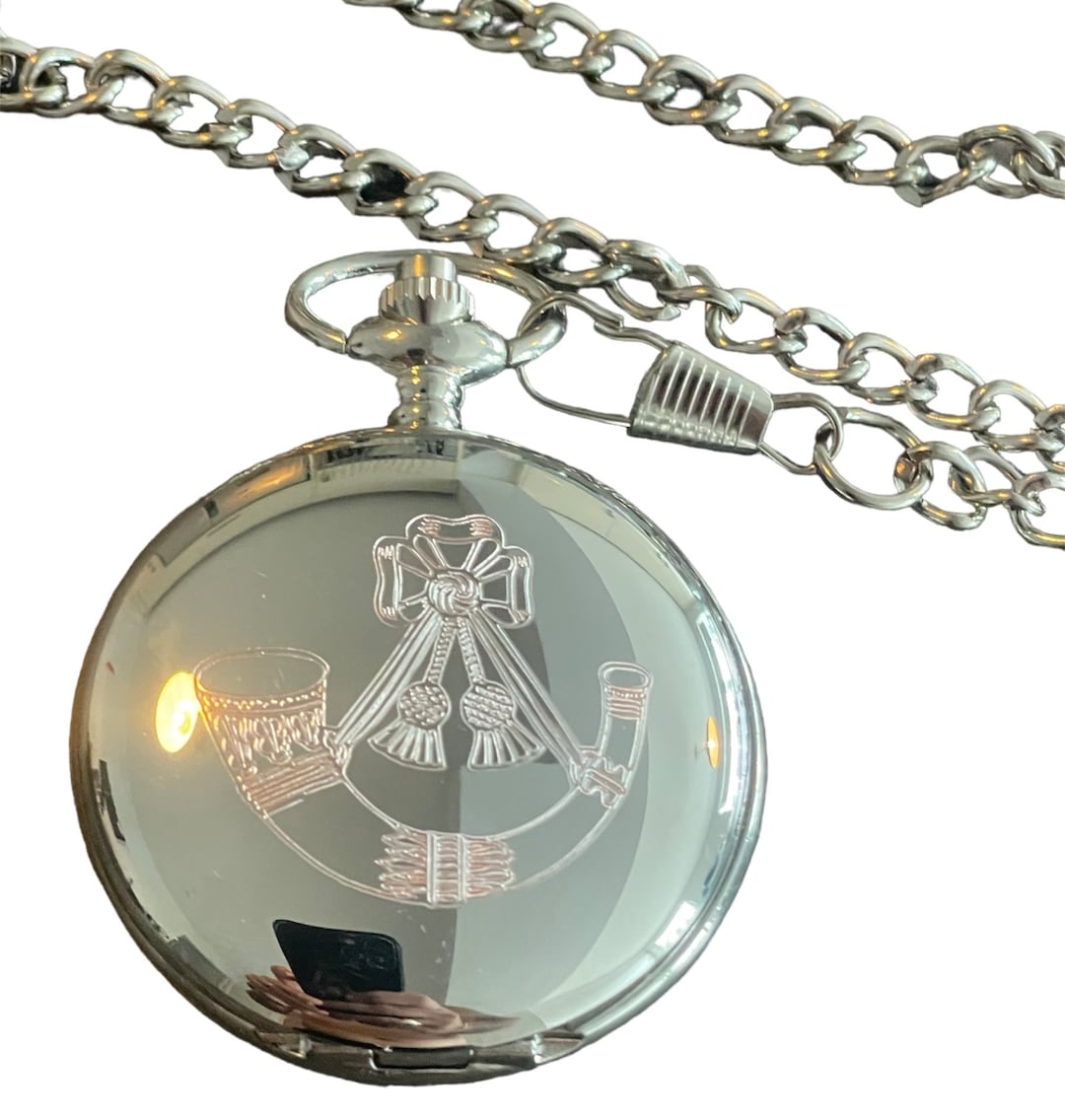 Light Infantry Cap Badge Pocket Watch: Engraved Military Memorabilia - Etsy