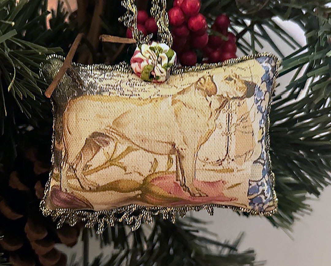 Yellow Labrador Christmas Ornament: Rustic Fabric Dog Holiday Decor - Etsy