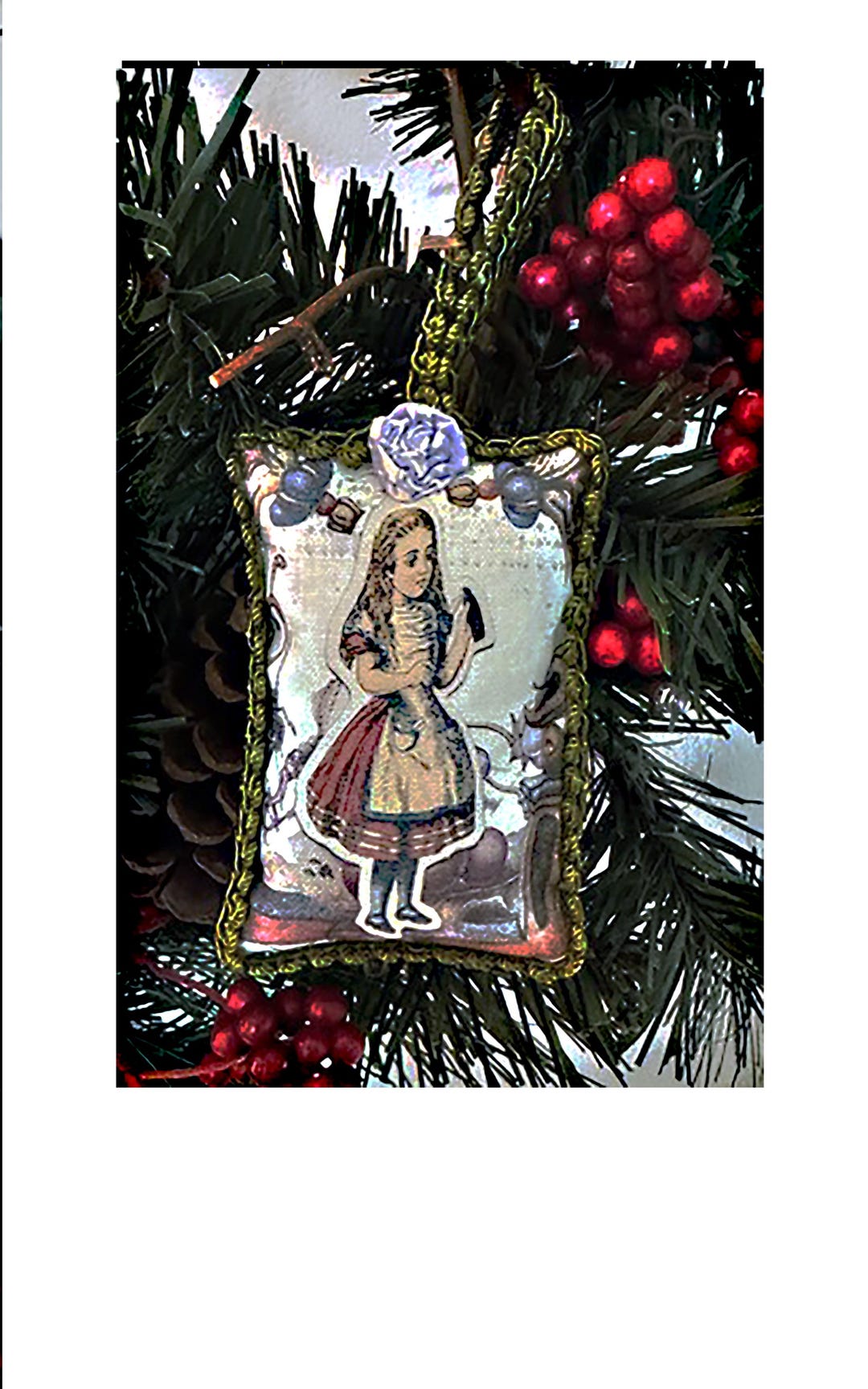 Alice in Wonderland Christmas Tree Ornament. Fairytale Holiday Decor ...