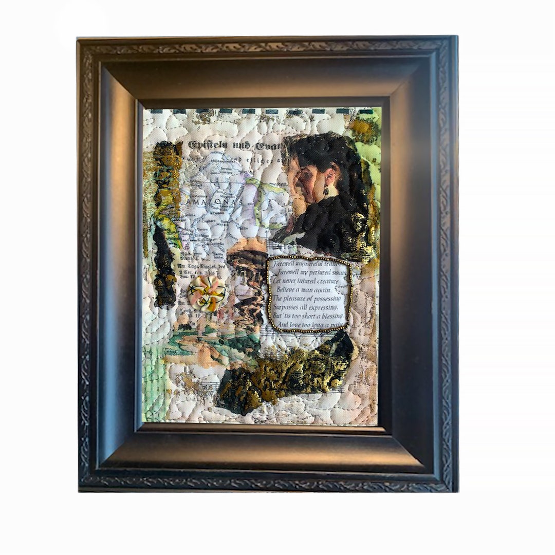 Pages Torn 28 Quilt. Poem by Lord Byron. Gift for Quilters. Mixed Media ...