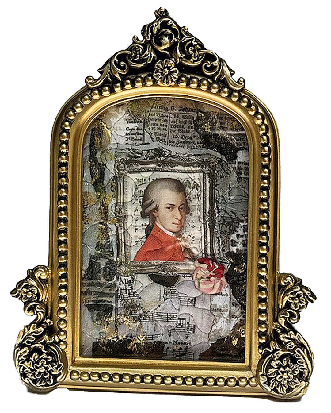 Mozart Art Quilt: Musical Textile Wall Decor (5x7in - Etsy