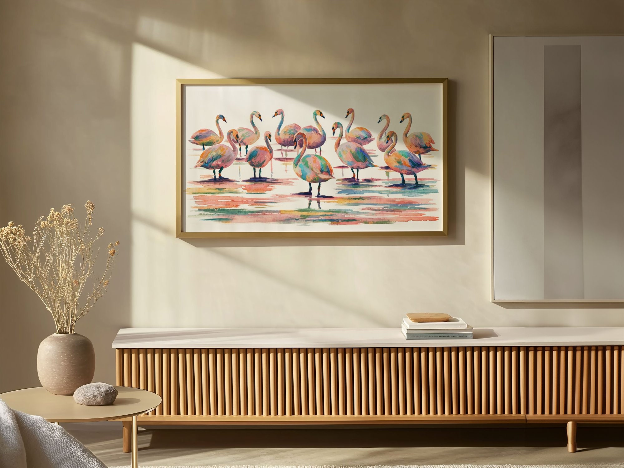 Watercolor Geese Frame TV Art, Spring Art TV Decor, Vivid Tv ...