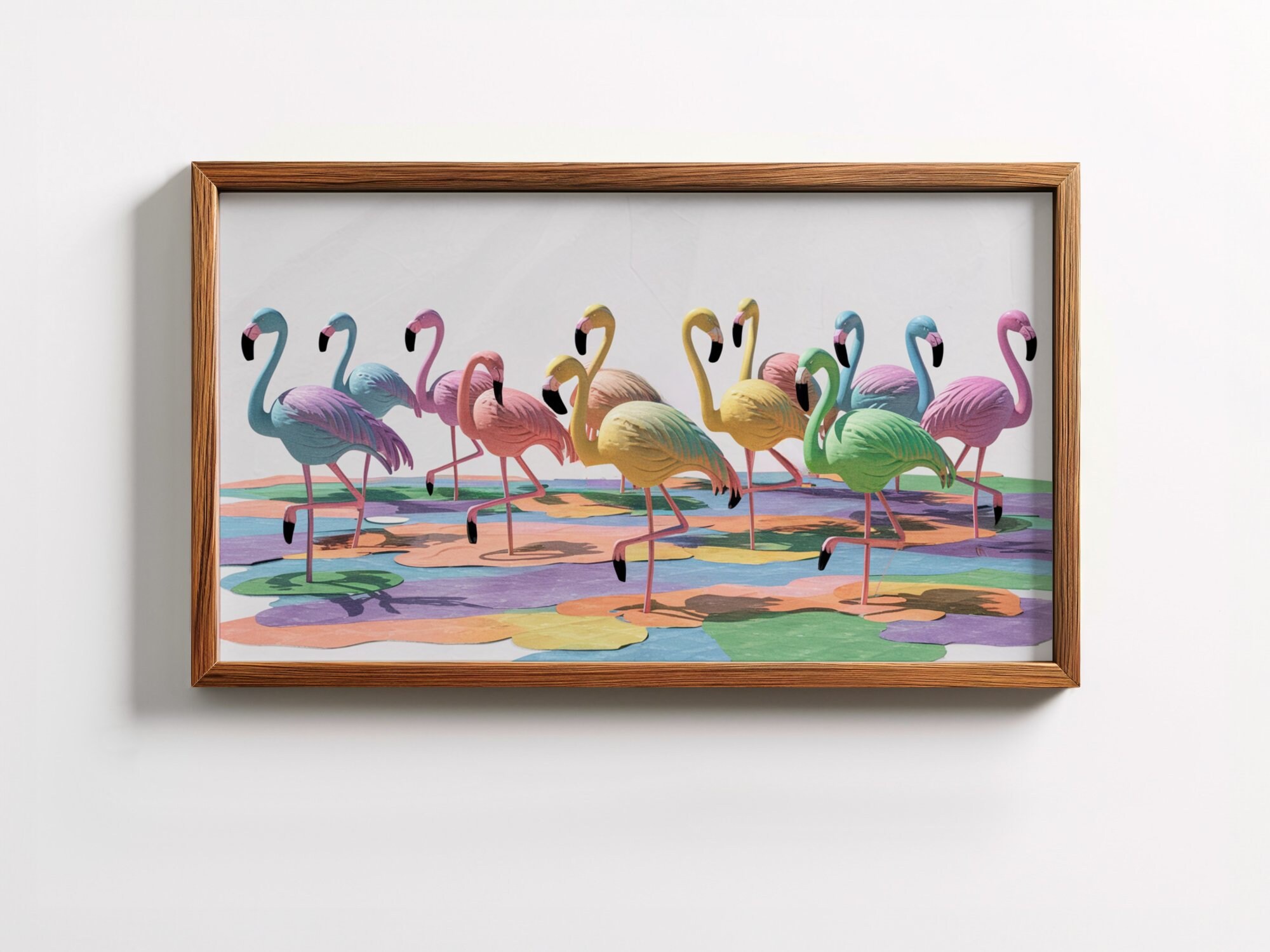 Papercut Flamingo Frame TV Art, Flamboyance Art TV Decor, Tropical Tv ...