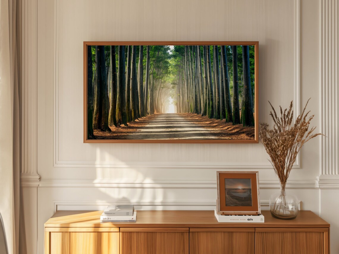 Redwood Road Frame TV Art, Nature Art TV Decor, Scenic Tv Screensaver ...