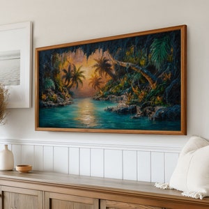 Fantasy Cove Frame TV Art, Abstract Art TV Decor, Oil Painting Tv ...