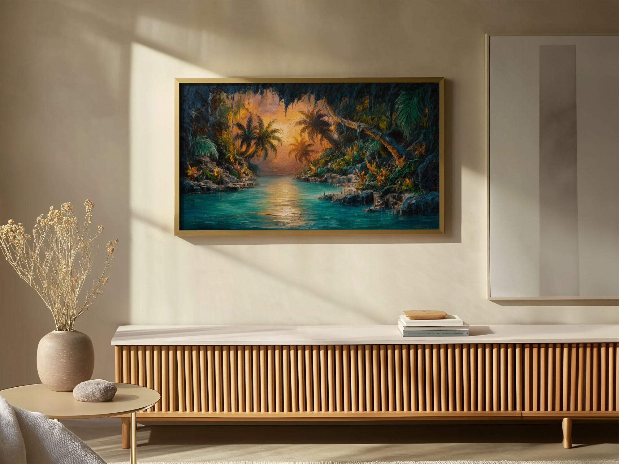 Fantasy Cove Frame TV Art, Abstract Art TV Decor, Oil Painting Tv ...