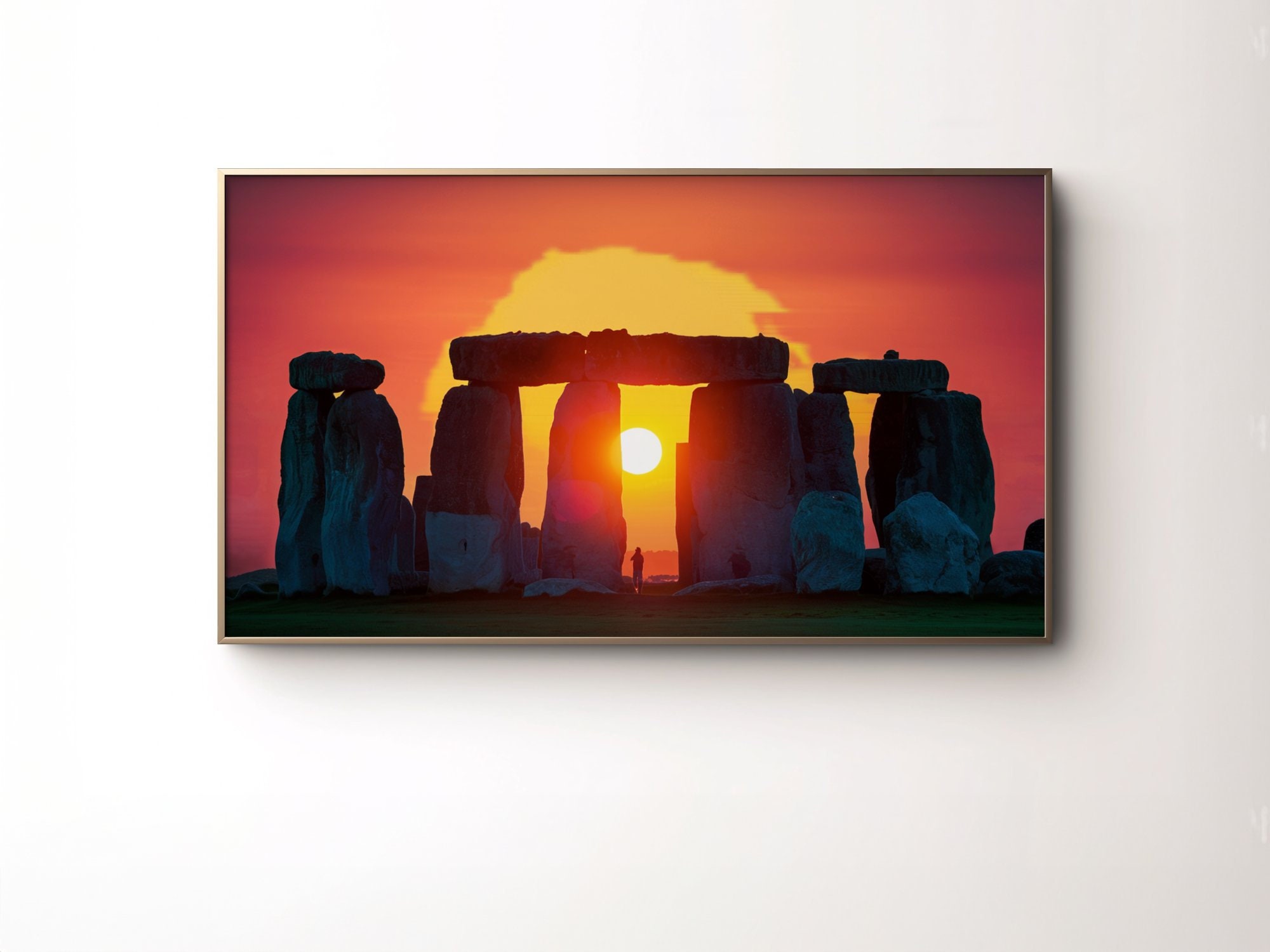 Stonehenge Frame TV Art Bundle Set of 9, Famous Landmark TV Decor ...
