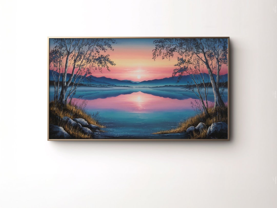Serenity Lake Frame TV Art, Oil Art TV Decor, Scenic Tv Screensaver Jpg ...