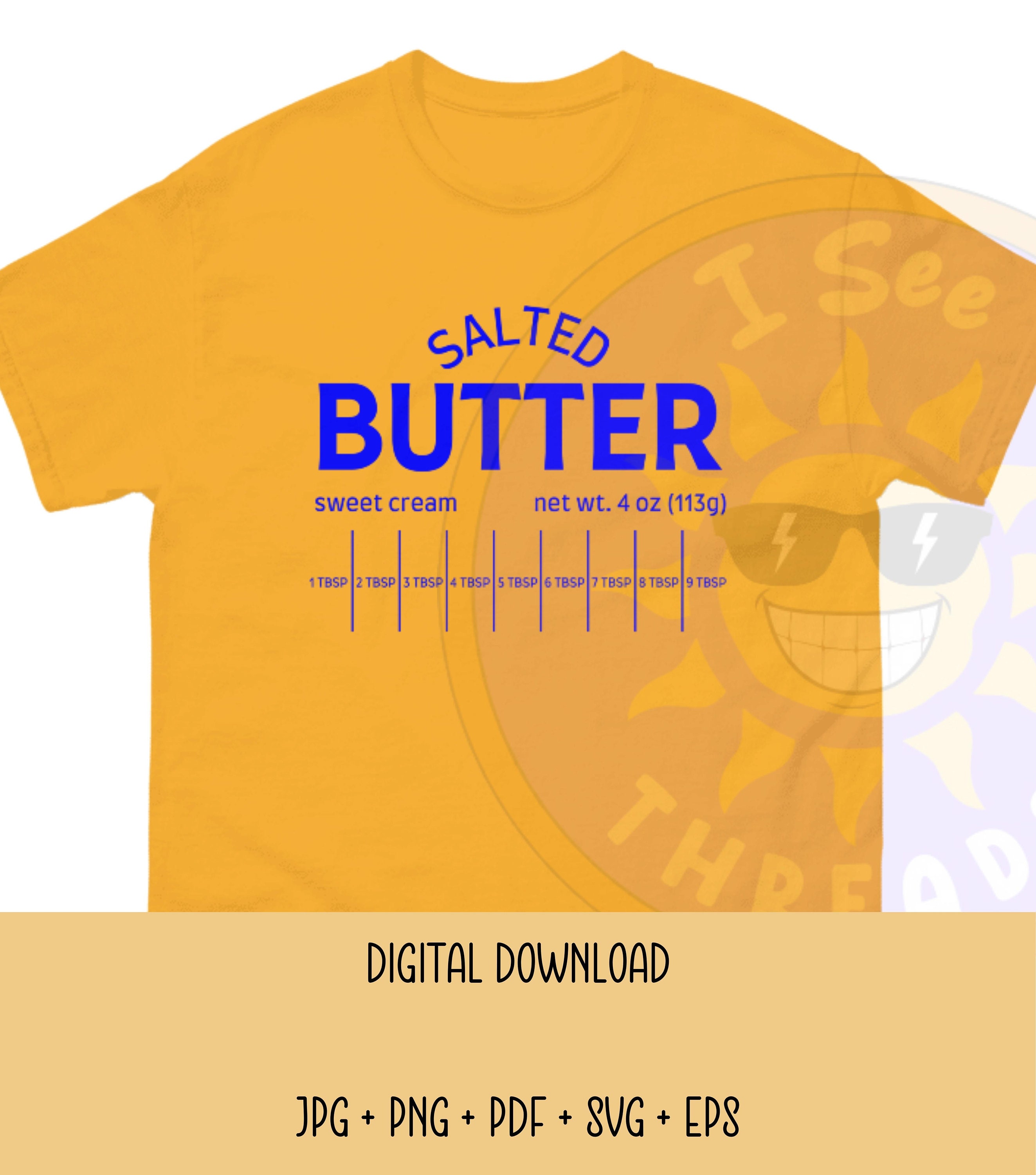 Salted Butter Svg Png, Fun Cooking Digital Graphic Svg Png Jpg for ...