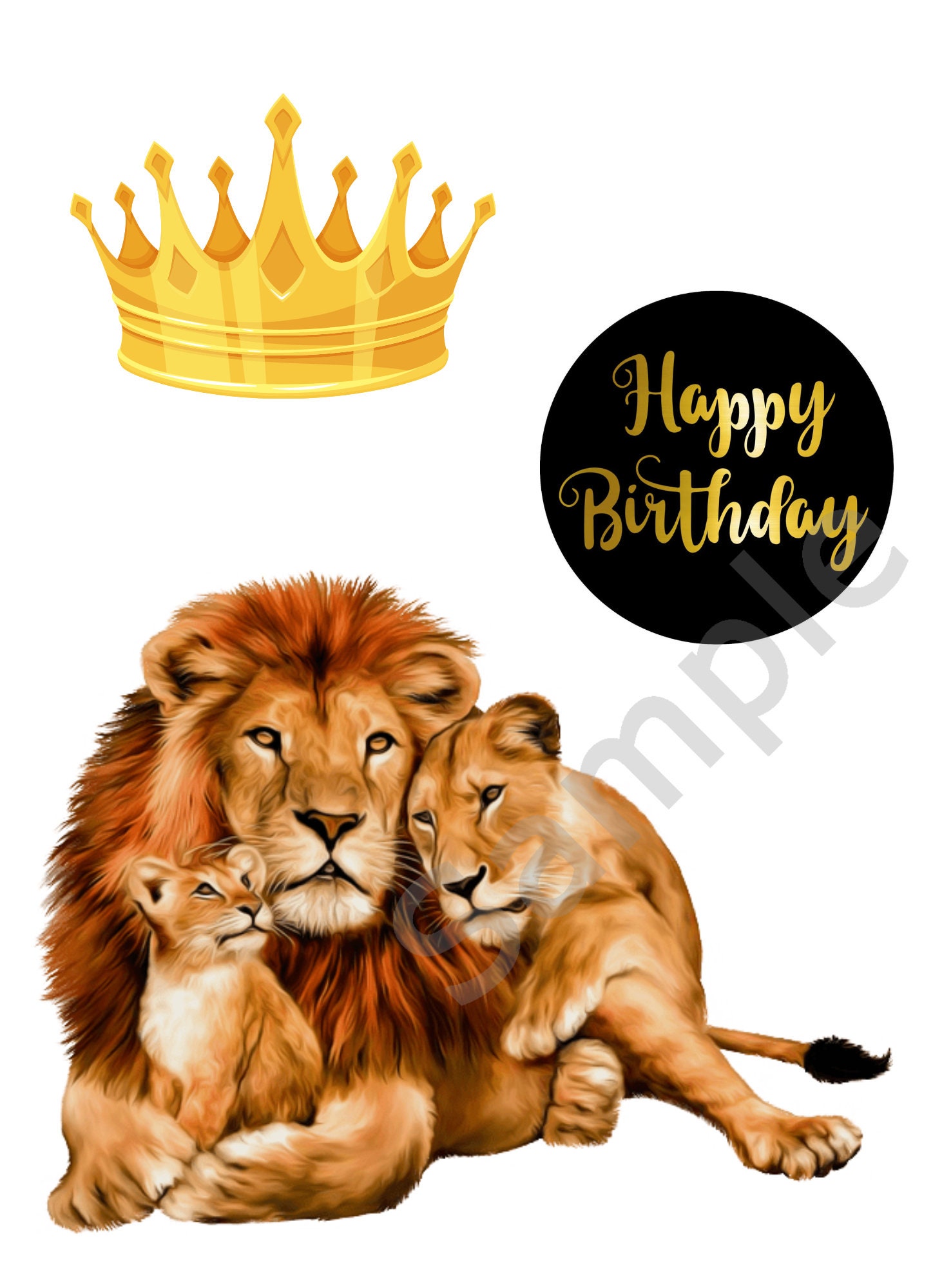 Lion Art Printed Cake Topper - Etsy