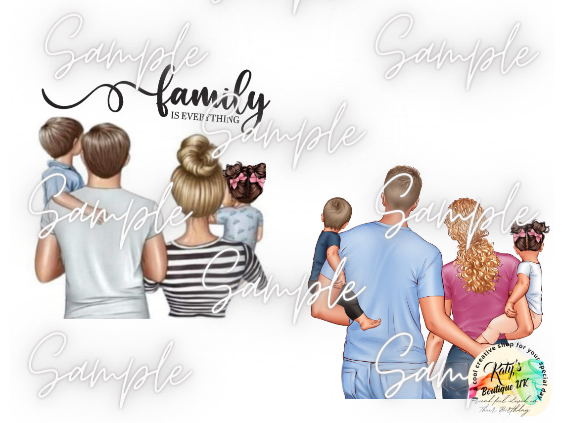 Family Edible Printed Cake Topper - Etsy