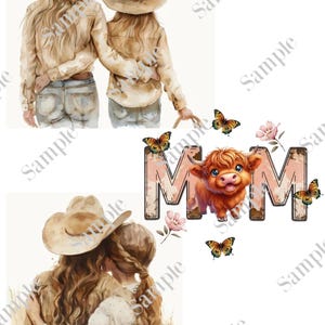 Western Mom and Daughter -cowgirl- Mother Day Edible Print for Cake - Etsy