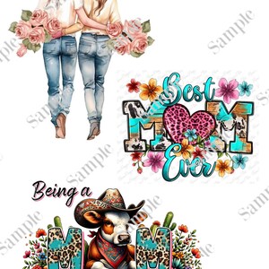 Western Mom and Daughter -cowgirl- Mother Day Edible Print for Cake - Etsy