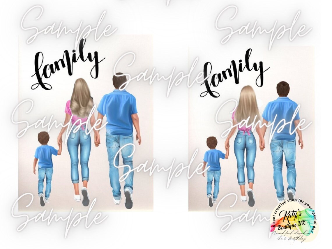 Family Edible Printed Cake Topper - Etsy